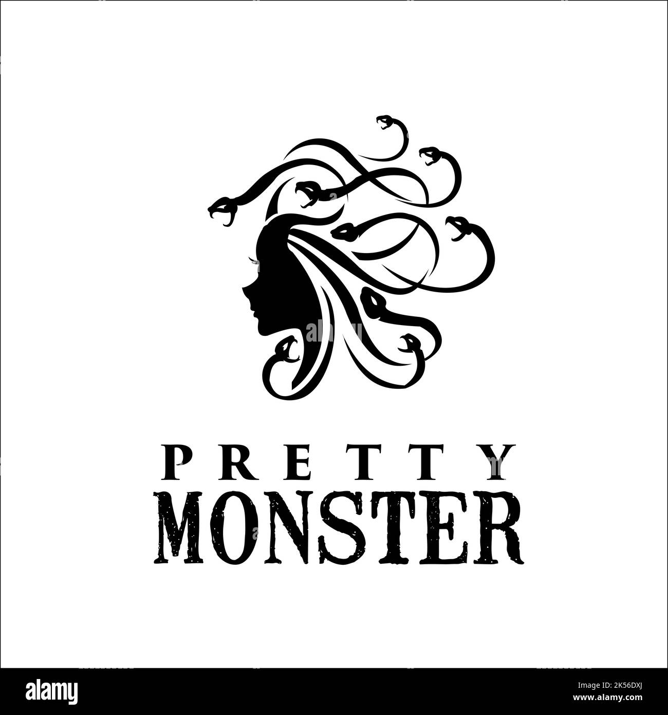 pretty monster exclusive logo design inspiration Stock Vector Image ...