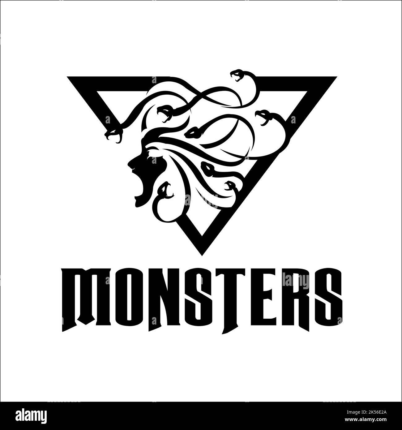 pretty monster with black triangle exclusive logo design inspiration ...