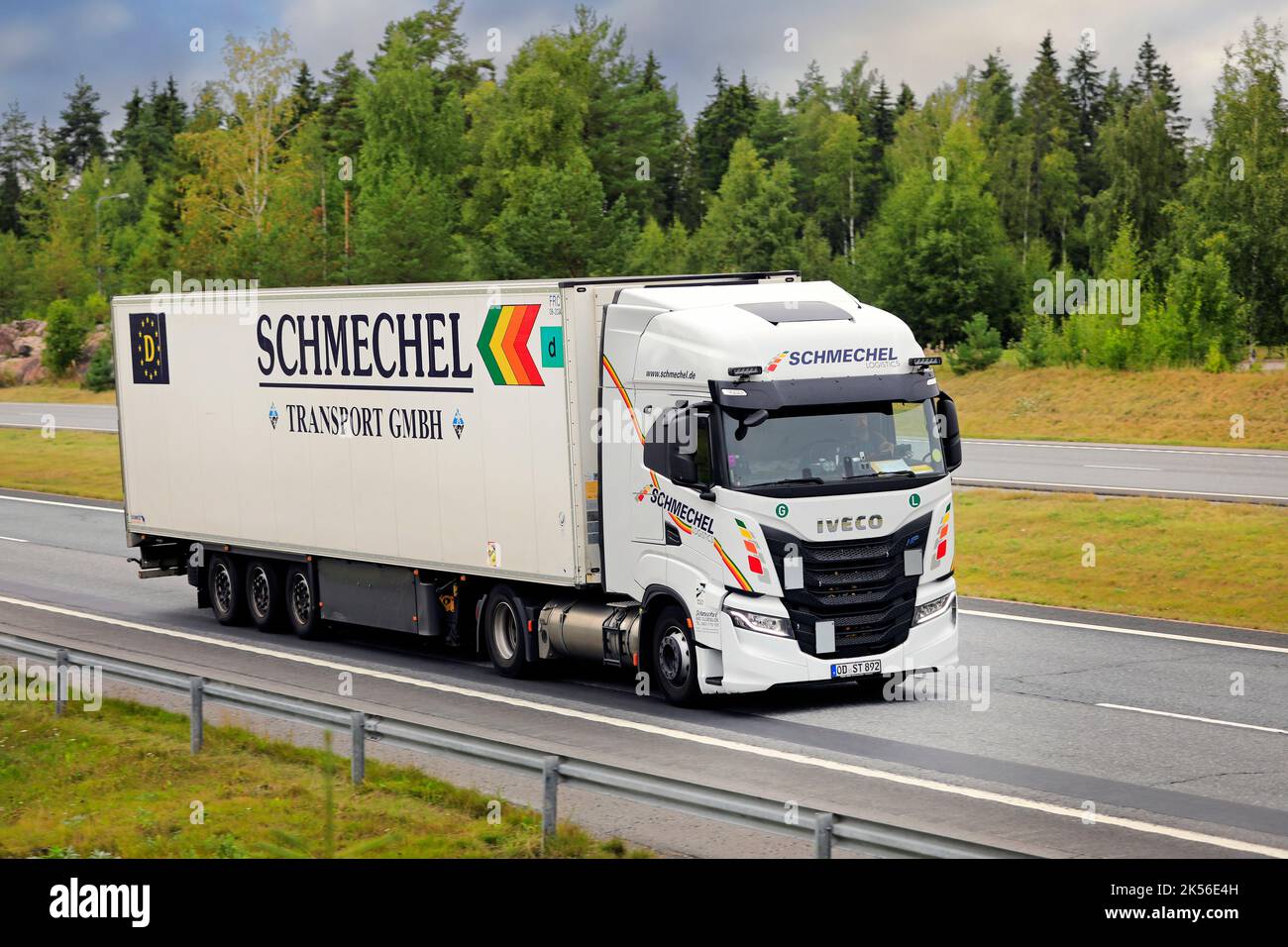 Gas-Powered Iveco NP truck of German Schmechel Logistics pulls semi ...