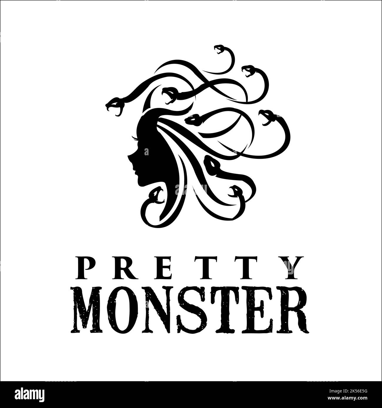pretty monster exclusive logo design inspiration Stock Vector Image ...