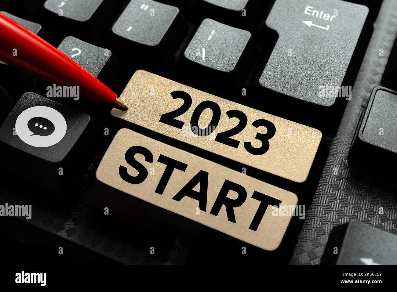 Sign displaying 2023 Start, Internet Concept remembering past year ...