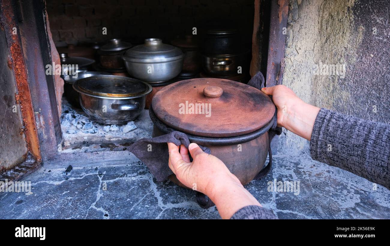 Cooking in a village bakery Stock Photo - Alamy