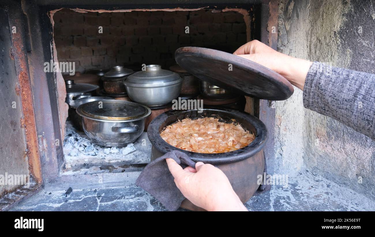 Cooking in a village bakery Stock Photo - Alamy