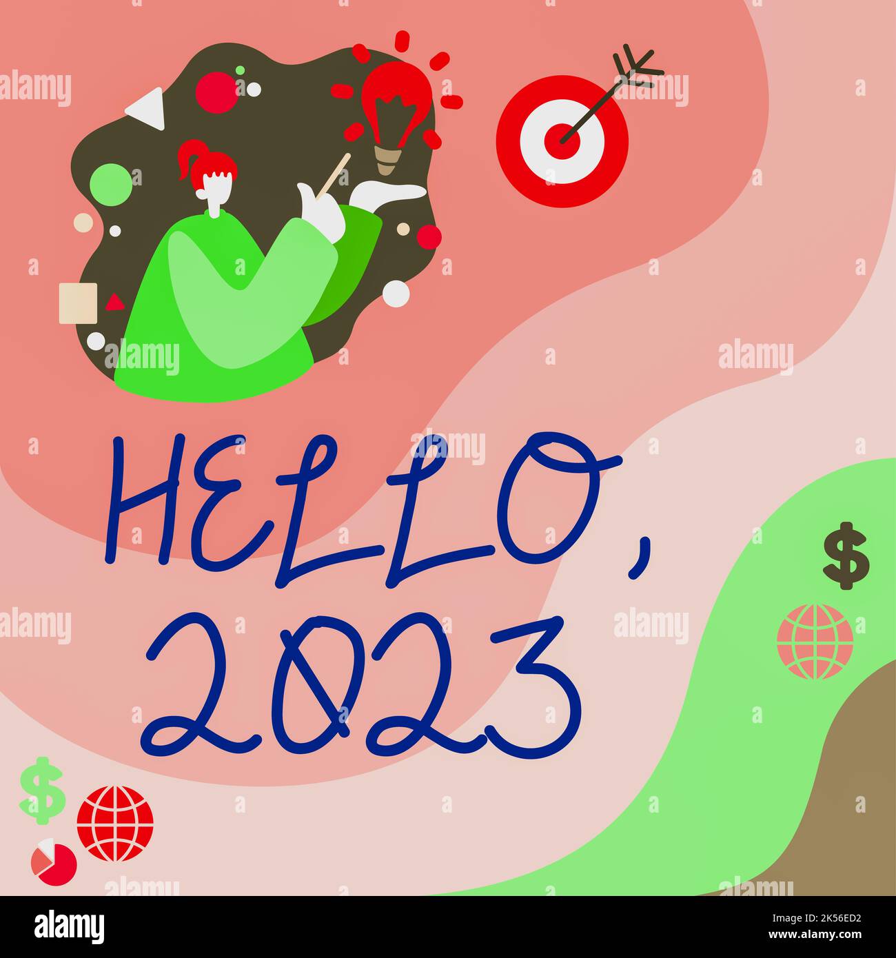 Text caption presenting Hello 2023, Internet Concept Hoping for a ... Text caption presenting Hello 2023, Internet Concept Hoping for a ...
