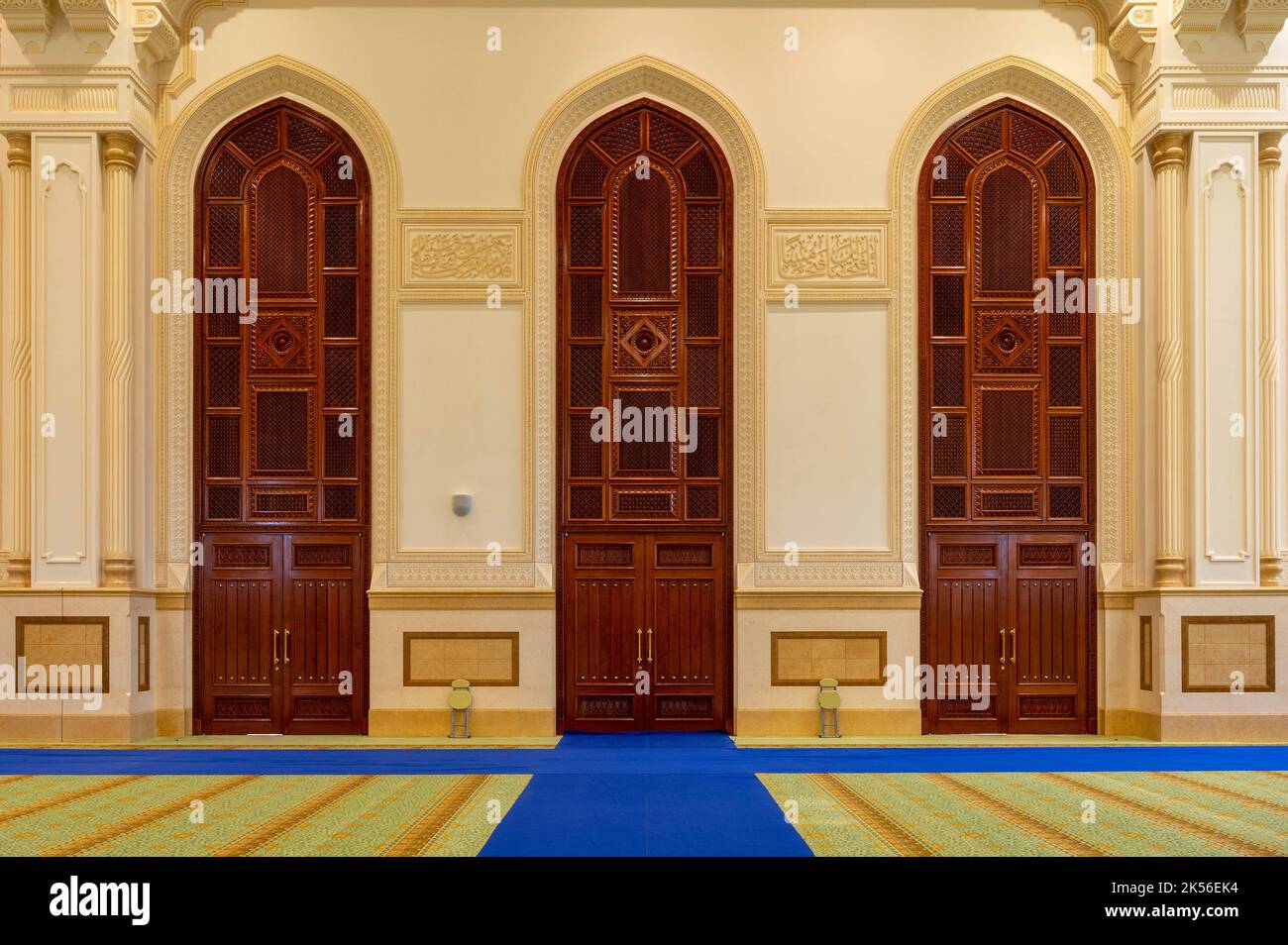 Door to the prayer hall of Sultan Qaboos mosque in the centre of ...