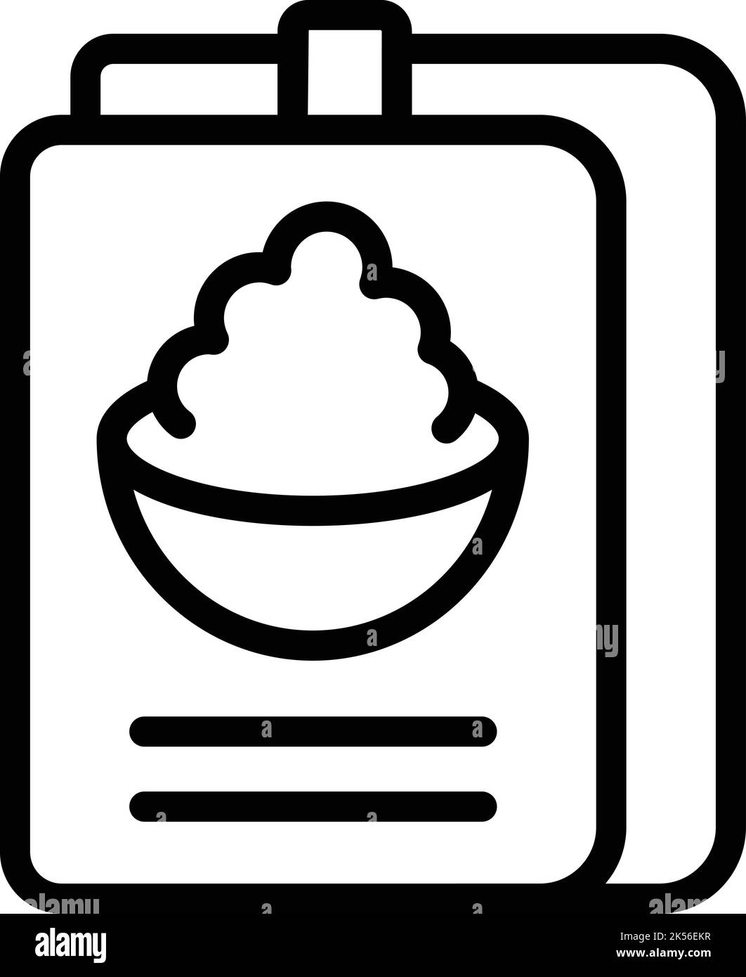 Bowl recipe book icon outline vector. Cook food. Home board Stock ...