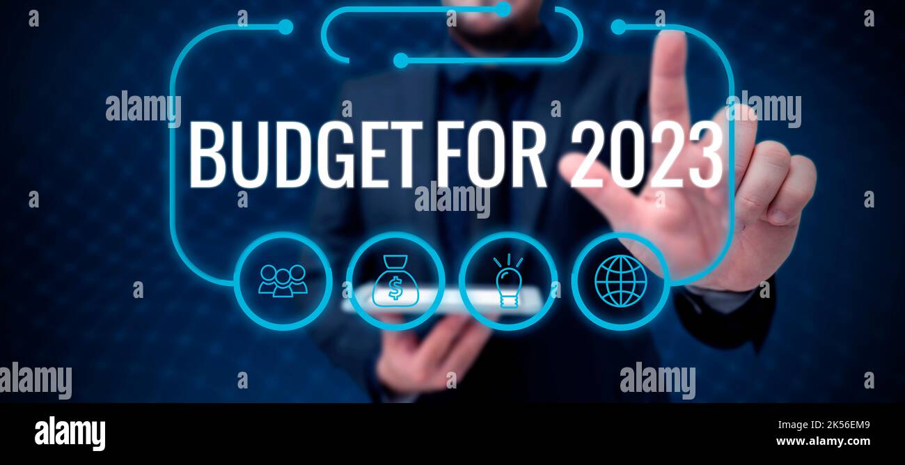 Handwriting text Budget For 2023, Internet Concept An written estimates ...