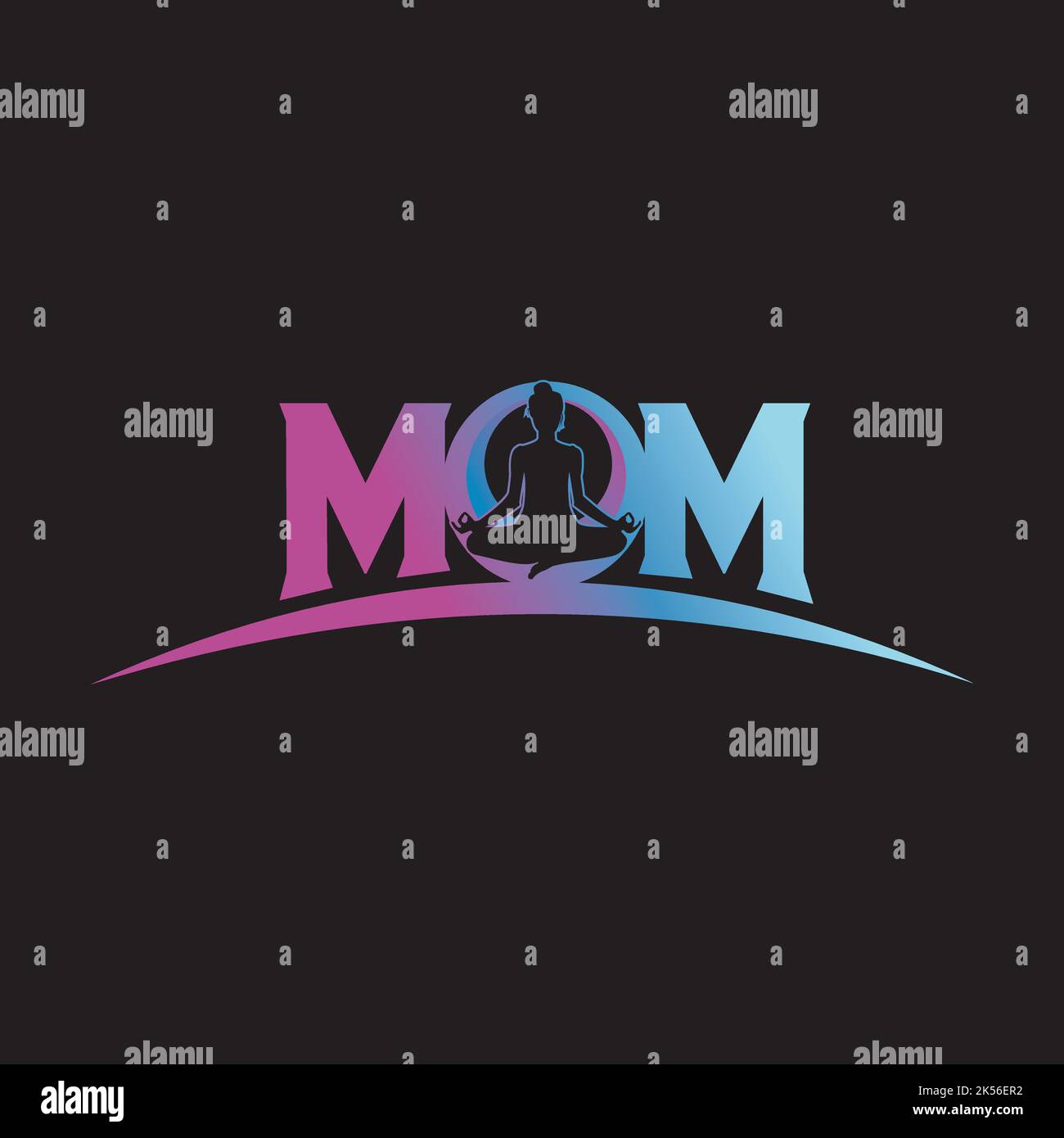 Mom letter logo Stock Vector Images - Alamy