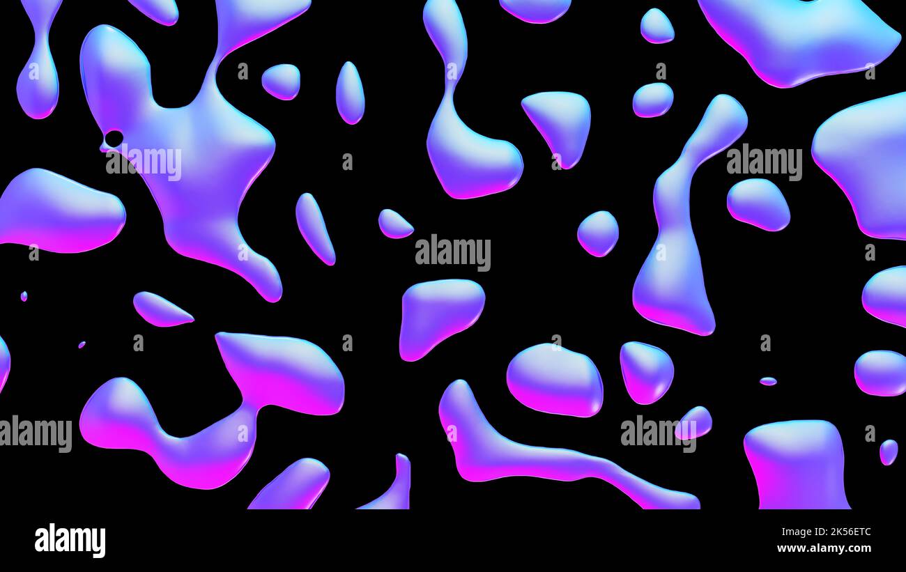 Fluid metallic drops y2k background. Dynamic iridescent retrowave ...