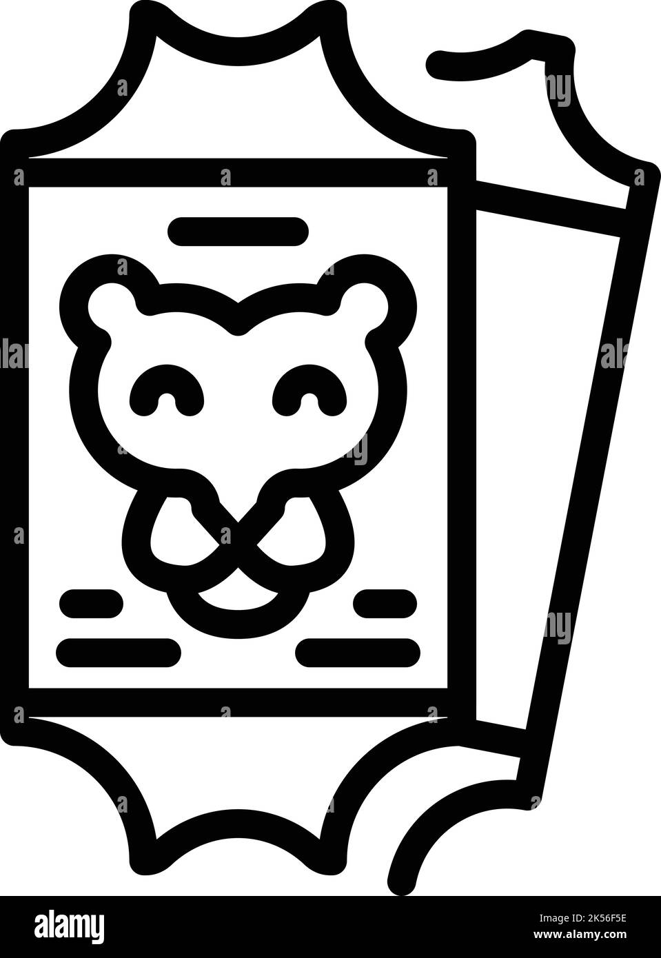 Zoo pass card icon outline vector. Movie animal. Fun event Stock Vector ...