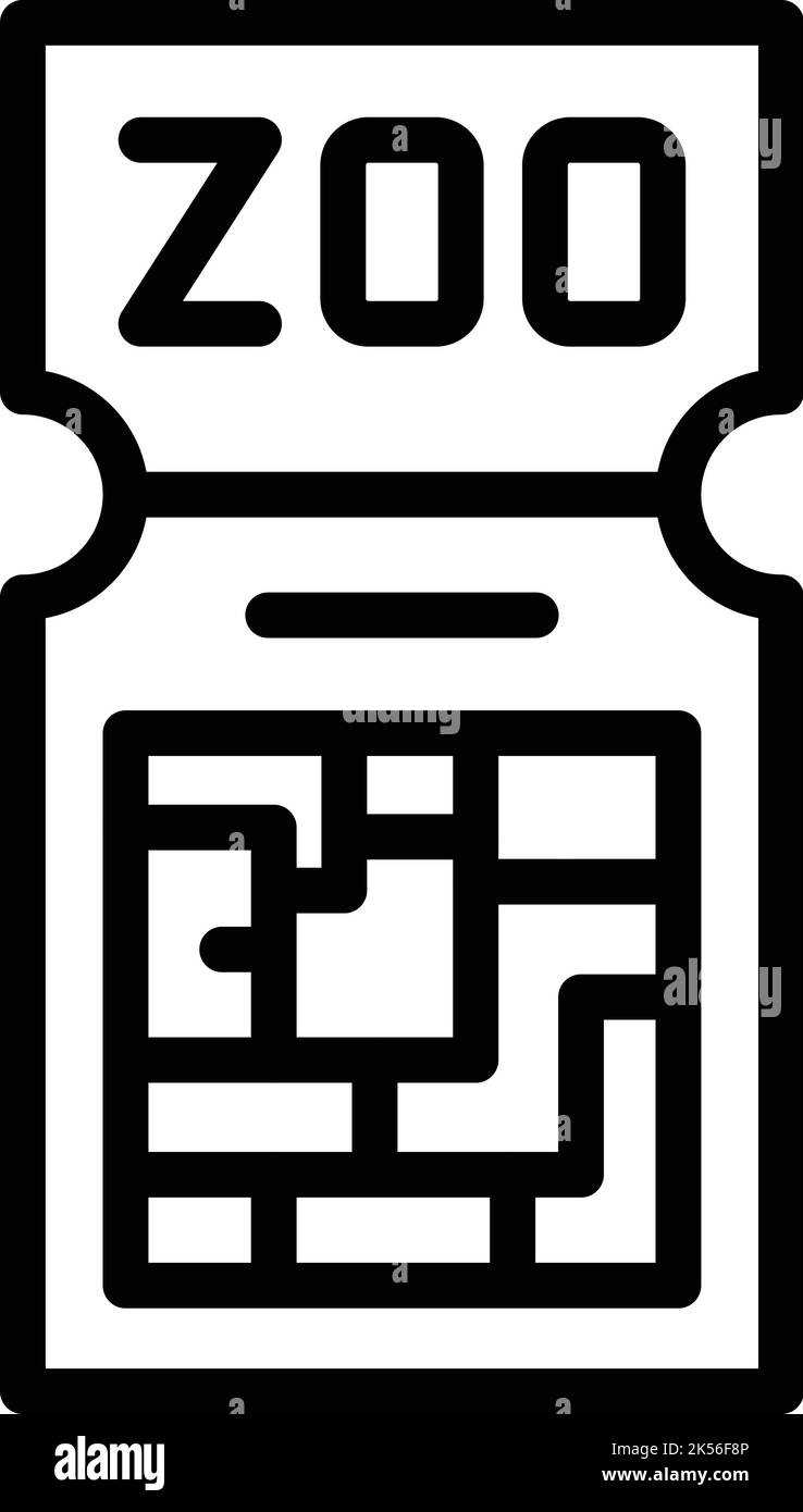 Animal zoo ticket icon outline vector. Jungle pass. Admission event ...