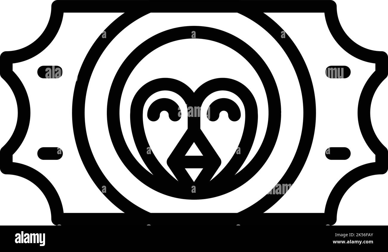 Jungle zoo ticket icon outline vector. Animal token. Movie pass Stock ...