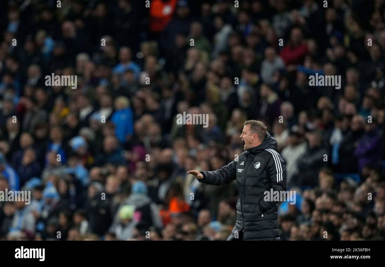 Manchester Stadium, Manchester, UK. 5th Oct, 2022. Jacob Neestrup (FC ...