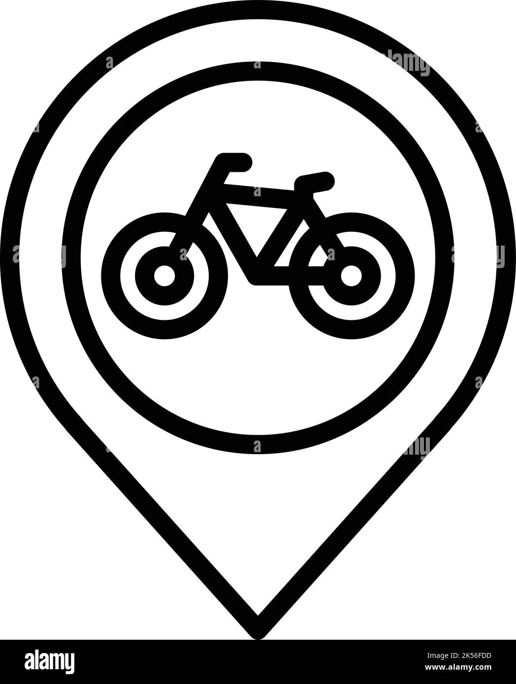 Bike parking location icon outline vector. Area place. Cycle park Stock ...