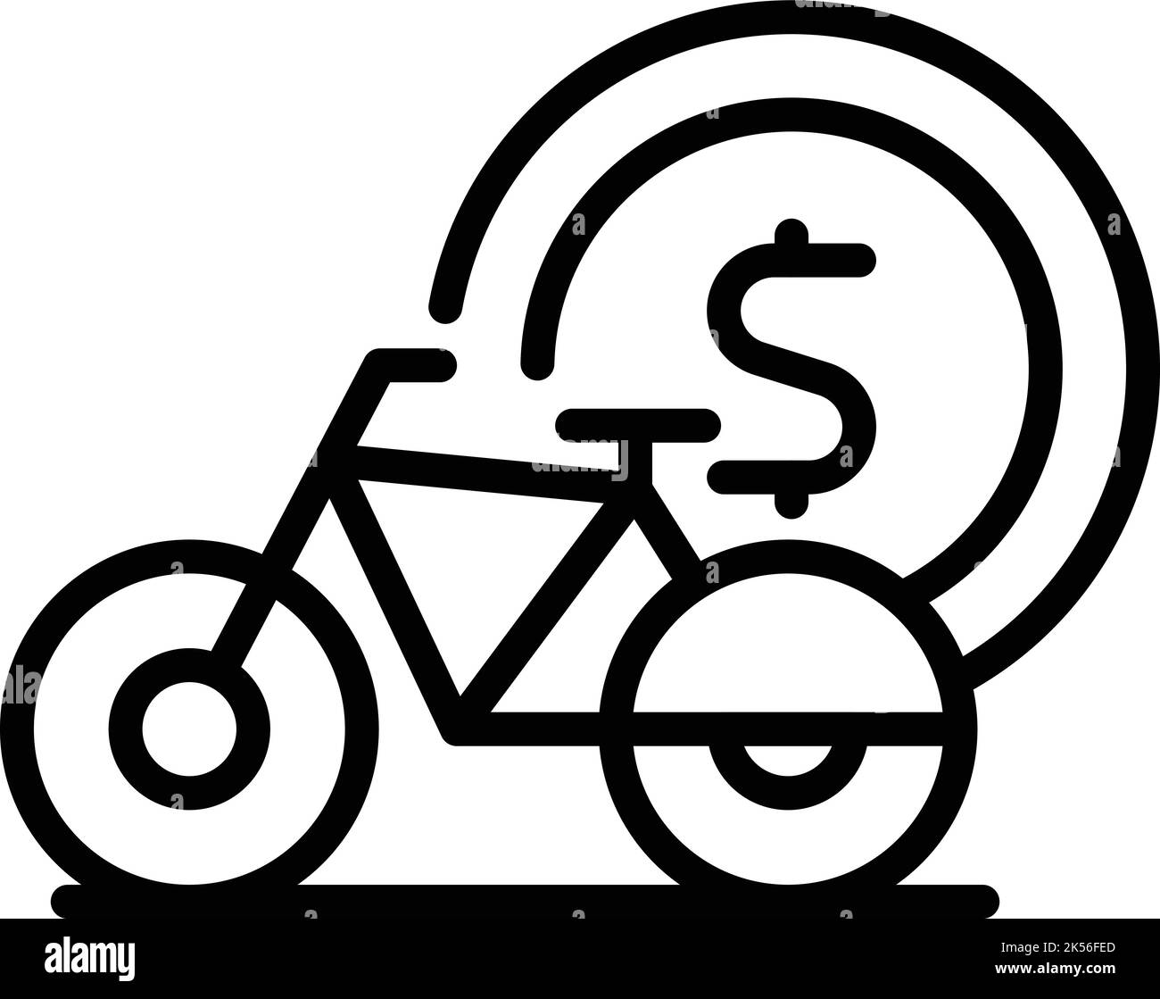 Rent bicycle icon outline vector. Area lot. Stand station Stock Vector ...