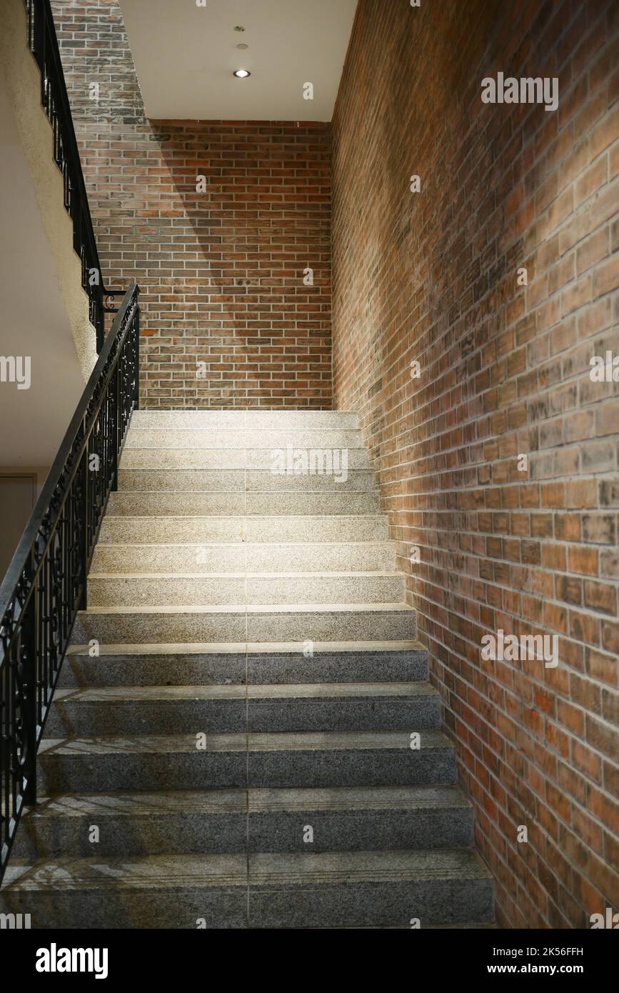 front view of brick stair outdoor Stock Photo - Alamy