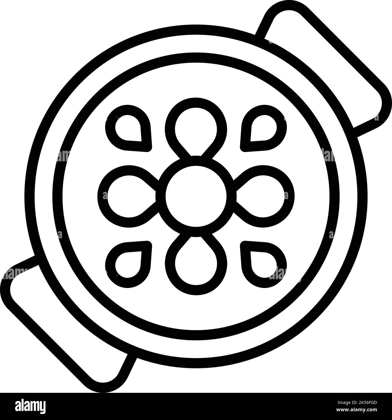 Spanish paella icon outline vector. Fish cuisine. Tapas lunch Stock ...