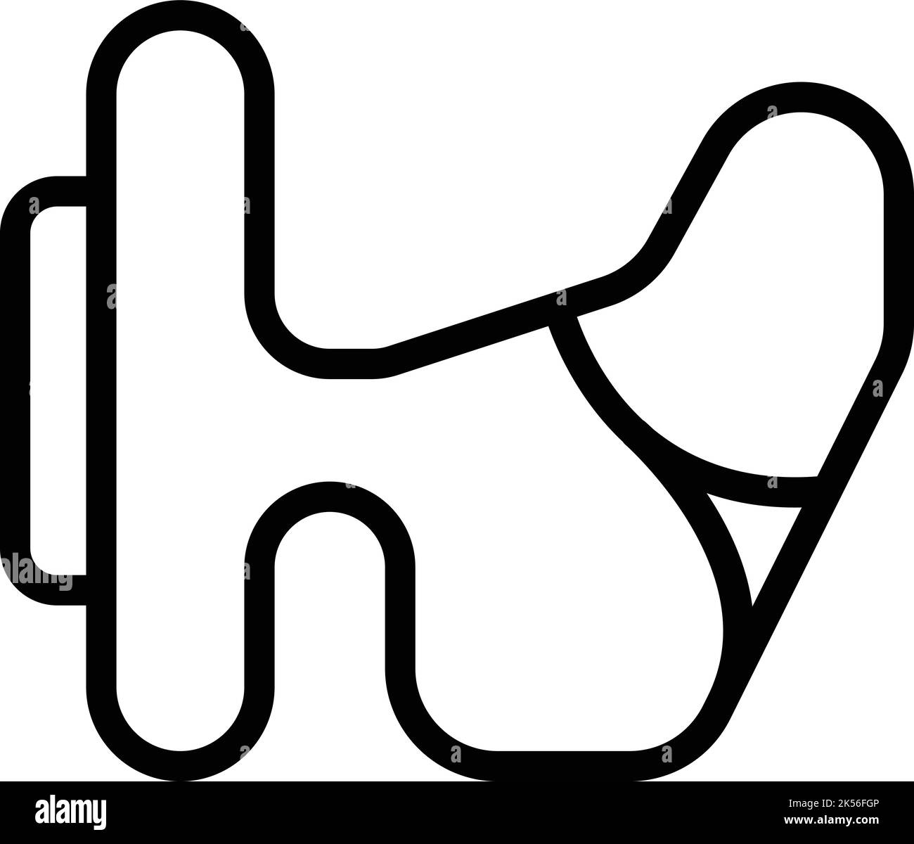 Race track roadway icon outline vector. Finish start. Miami floor Stock ...