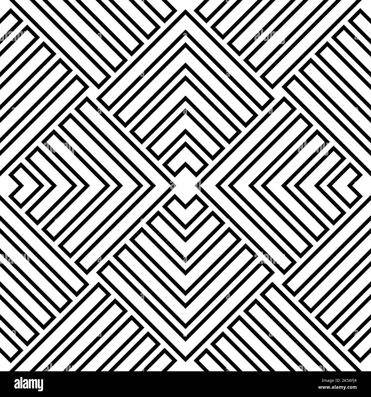 Geometric abstract black and white pattern. Geometric modern ornament ...