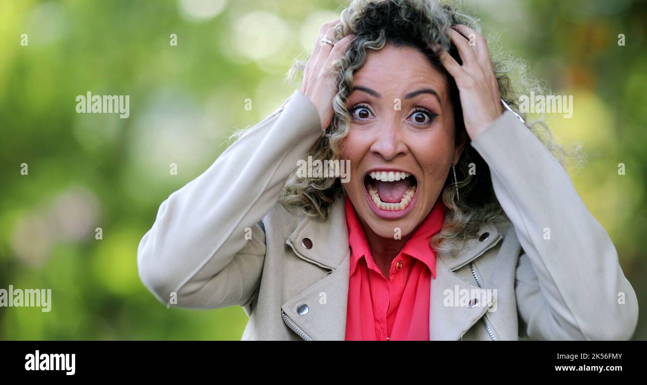 Angry woman yelling. Anger emotion, person screaming with despair Stock ...