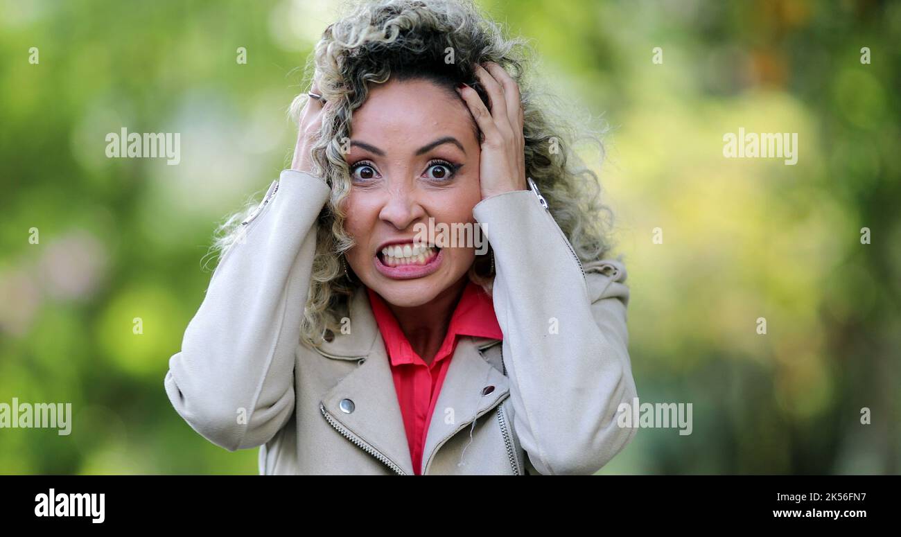 Angry woman yelling. Anger emotion, person screaming with despair Stock ...