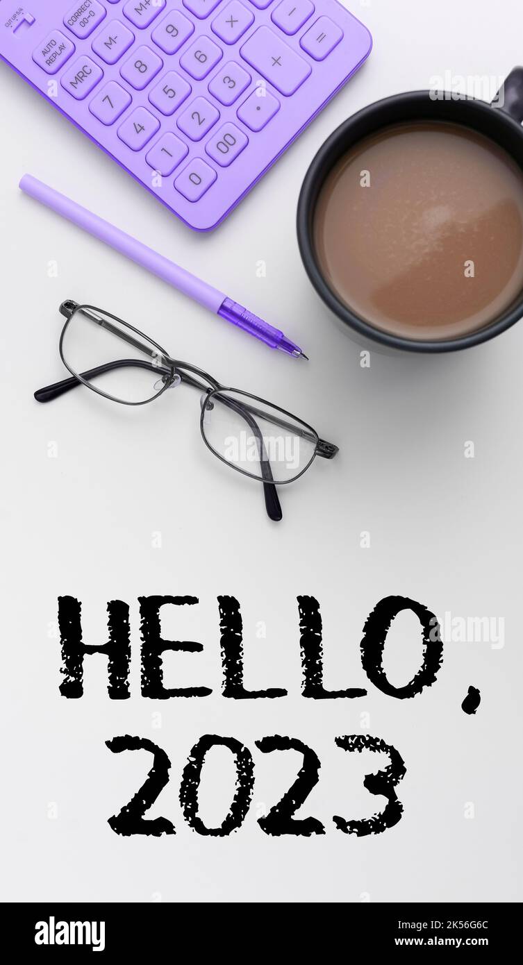 Writing displaying text Hello 2023, Business showcase Hoping for a ... Writing displaying text Hello 2023, Business showcase Hoping for a ...