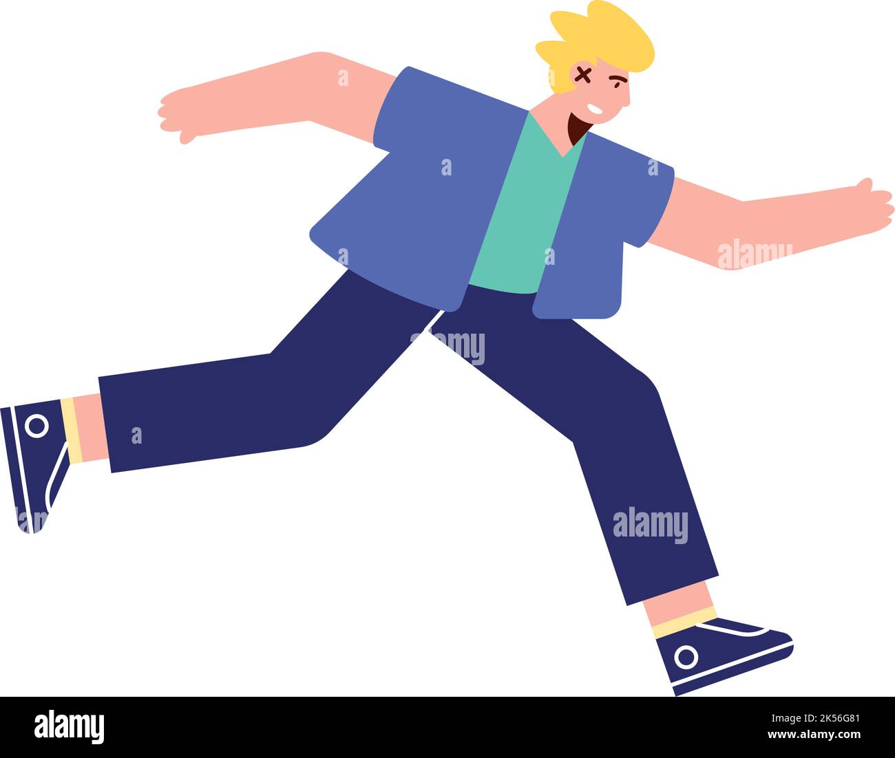 blond young man running character Stock Vector Image & Art - Alamy