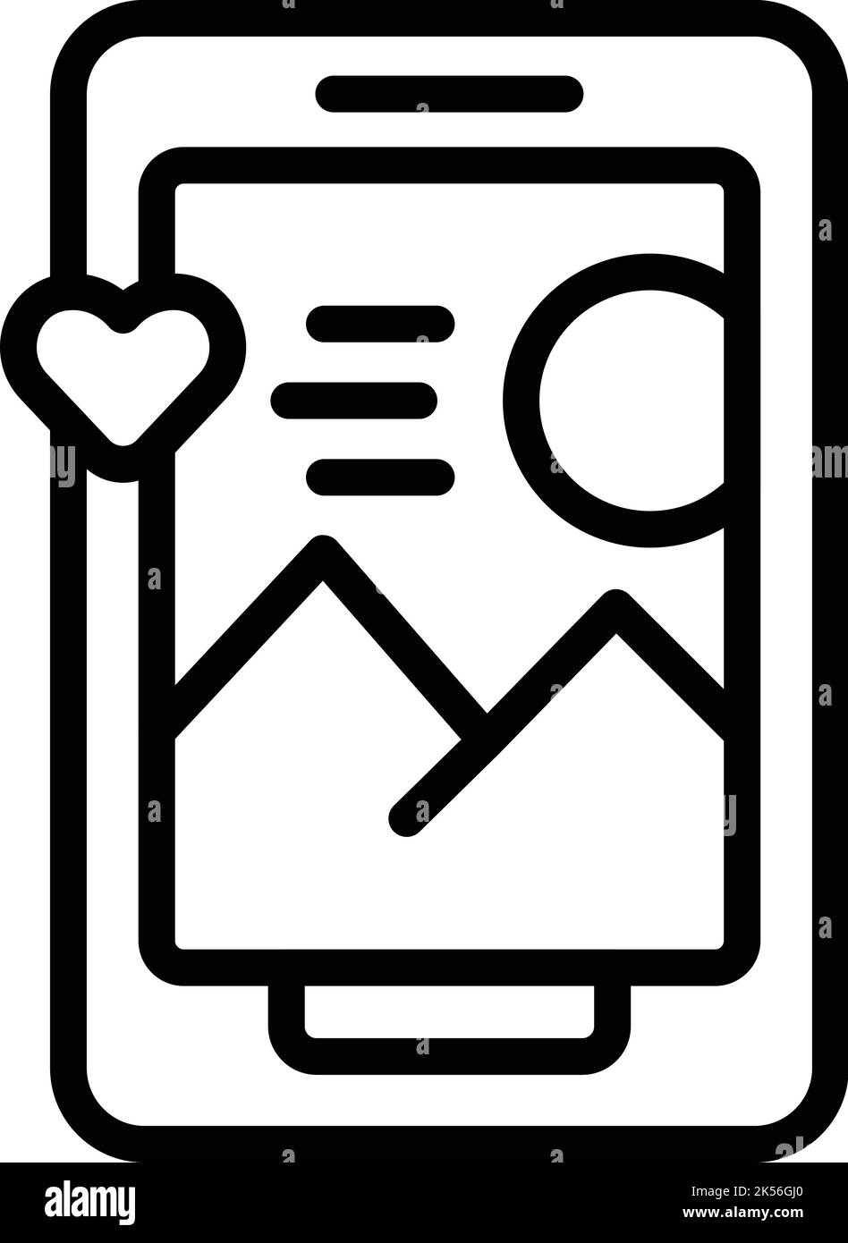 Smartphone app icon outline vector. Data profit. Content demand Stock ...