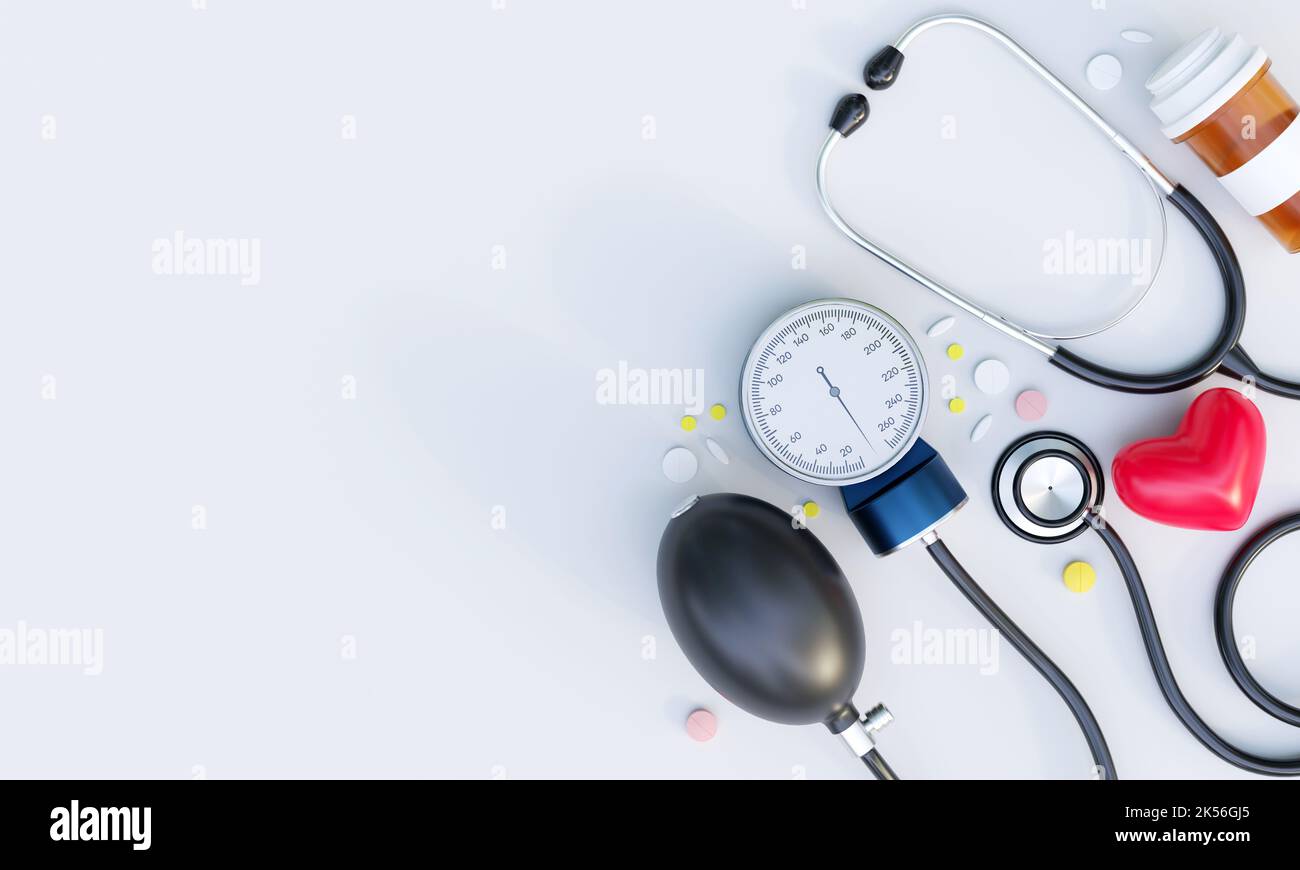 Blood pressure monitor isolated on white background, 3D Rendering Stock ...