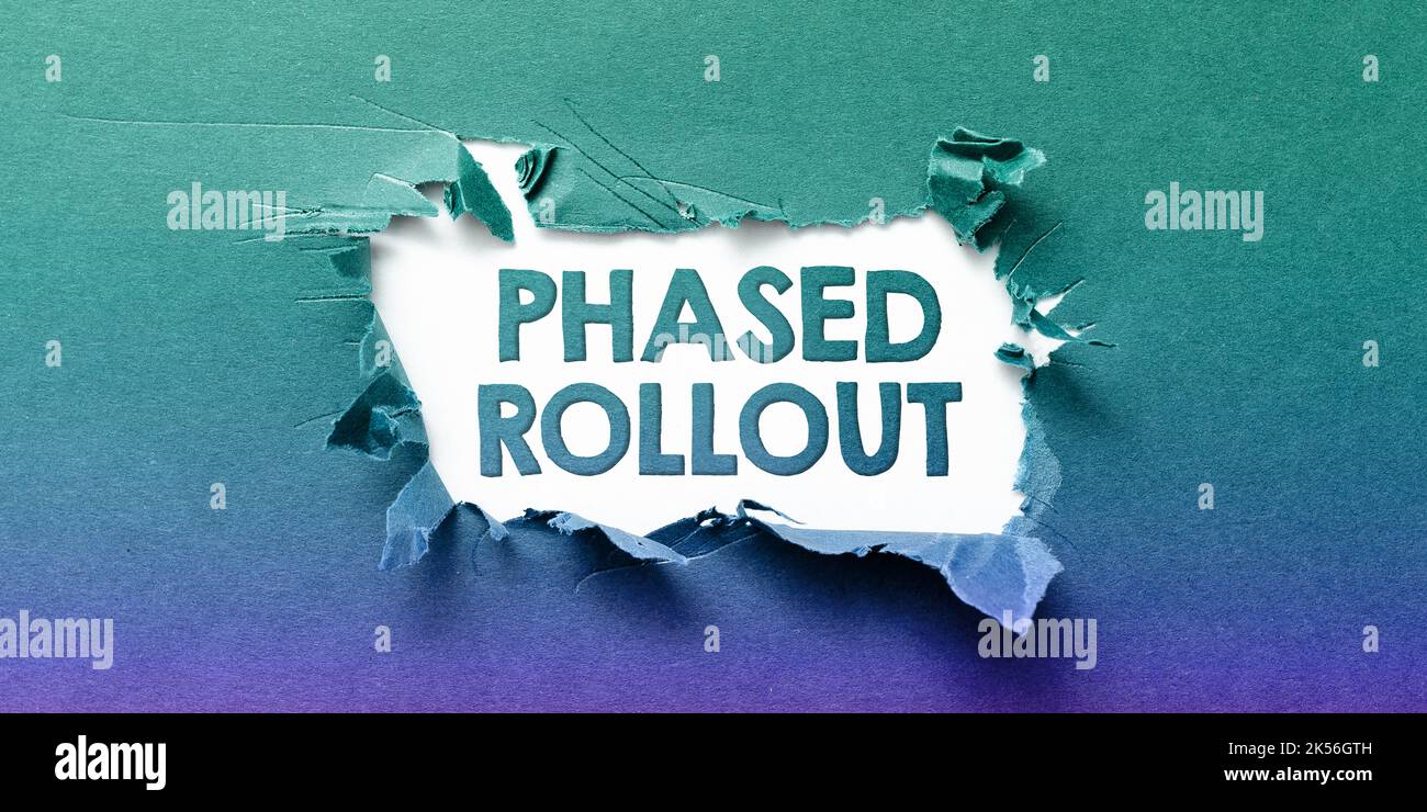 Text caption presenting Phased Rollout, Conceptual photo the practice ...