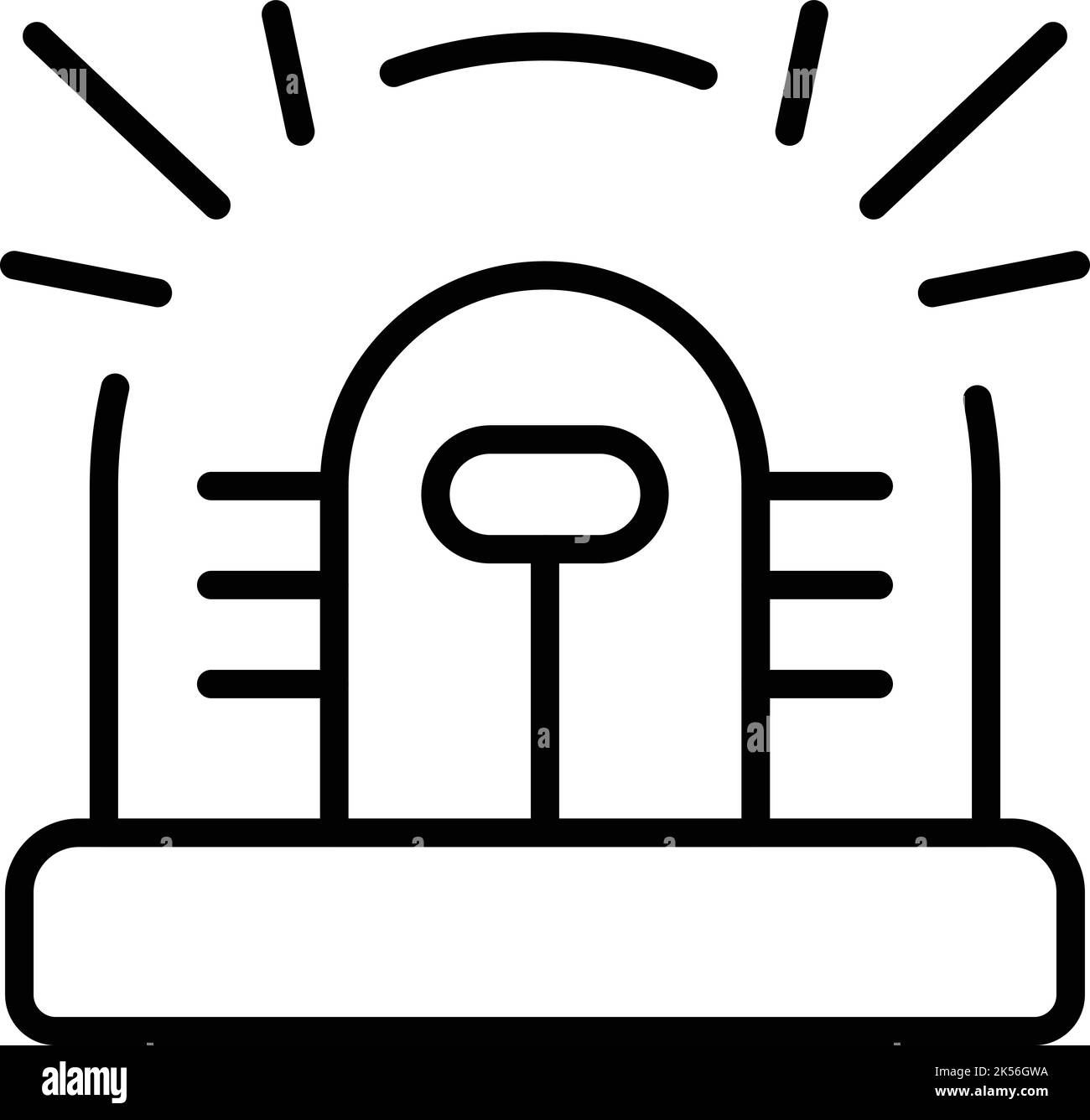 Police flasher icon outline vector. Crime jail. Chain felony Stock ...