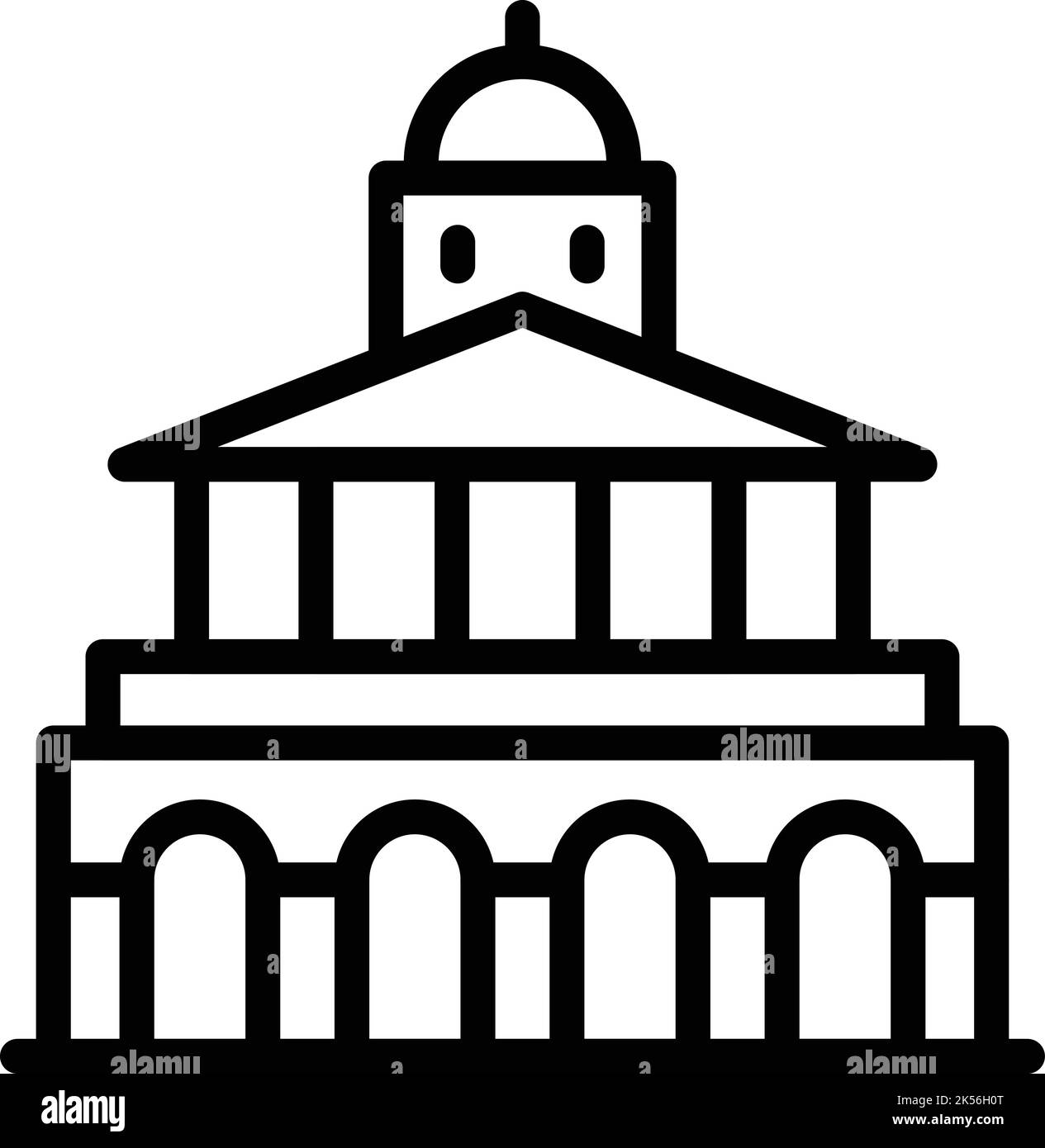 Wood culture house icon outline vector. Monument building. Famous ...