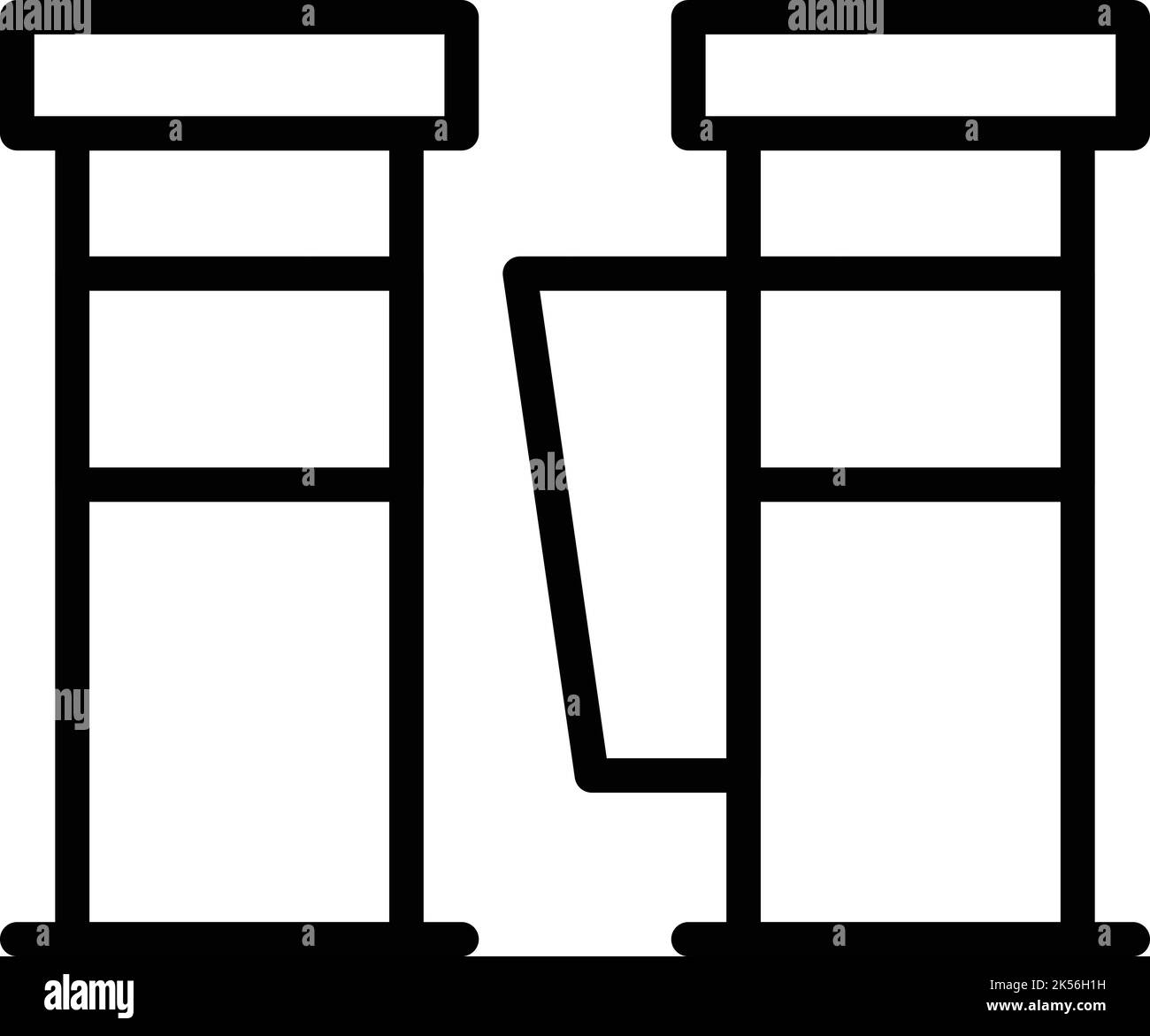 Rack station icon outline vector. Bicycle bike. Parking bike Stock ...