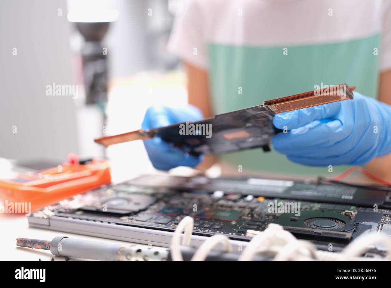 Technical engineer is working on computer motherboard Stock Photo - Alamy