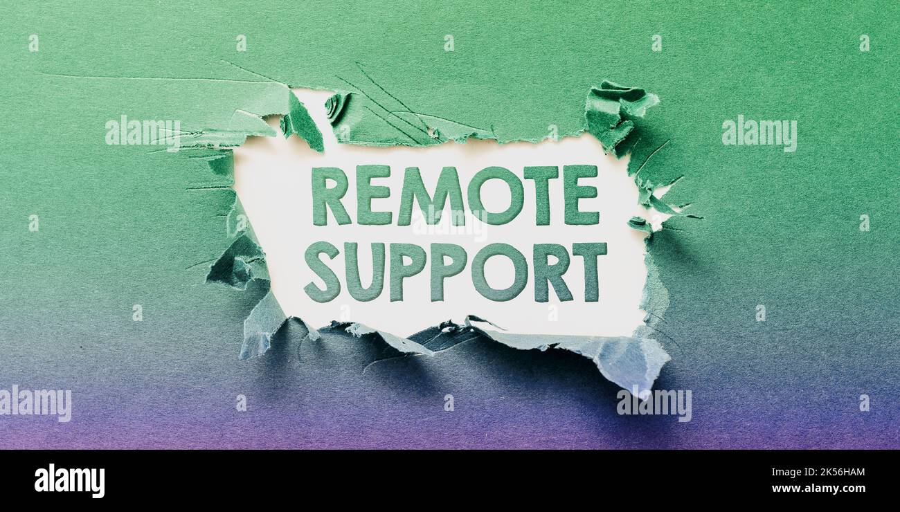 Handwriting text Remote Support, Concept meaning help end-users to ...