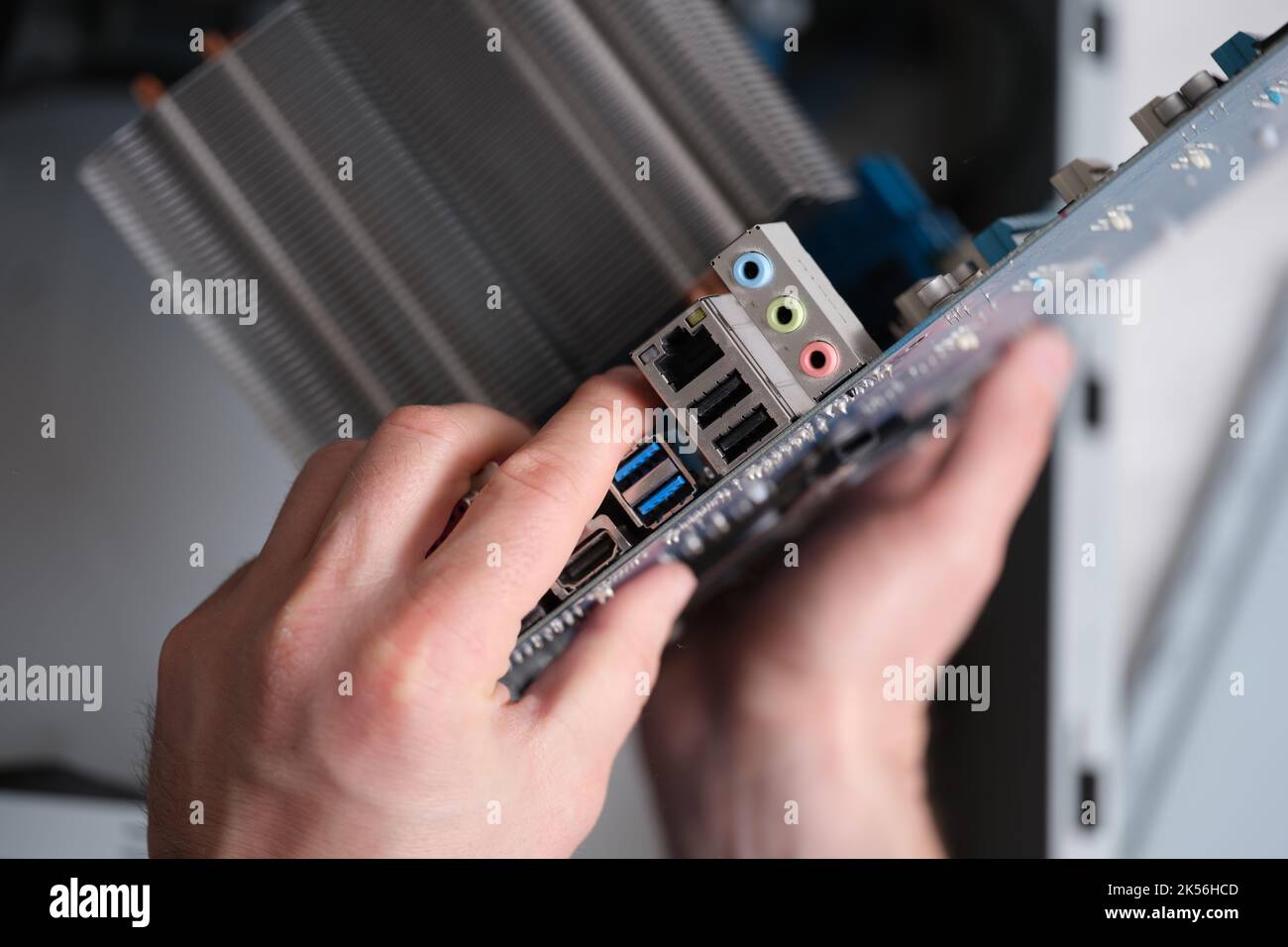 Motherboard hand holder port in laptop computer closeup Stock Photo - Alamy