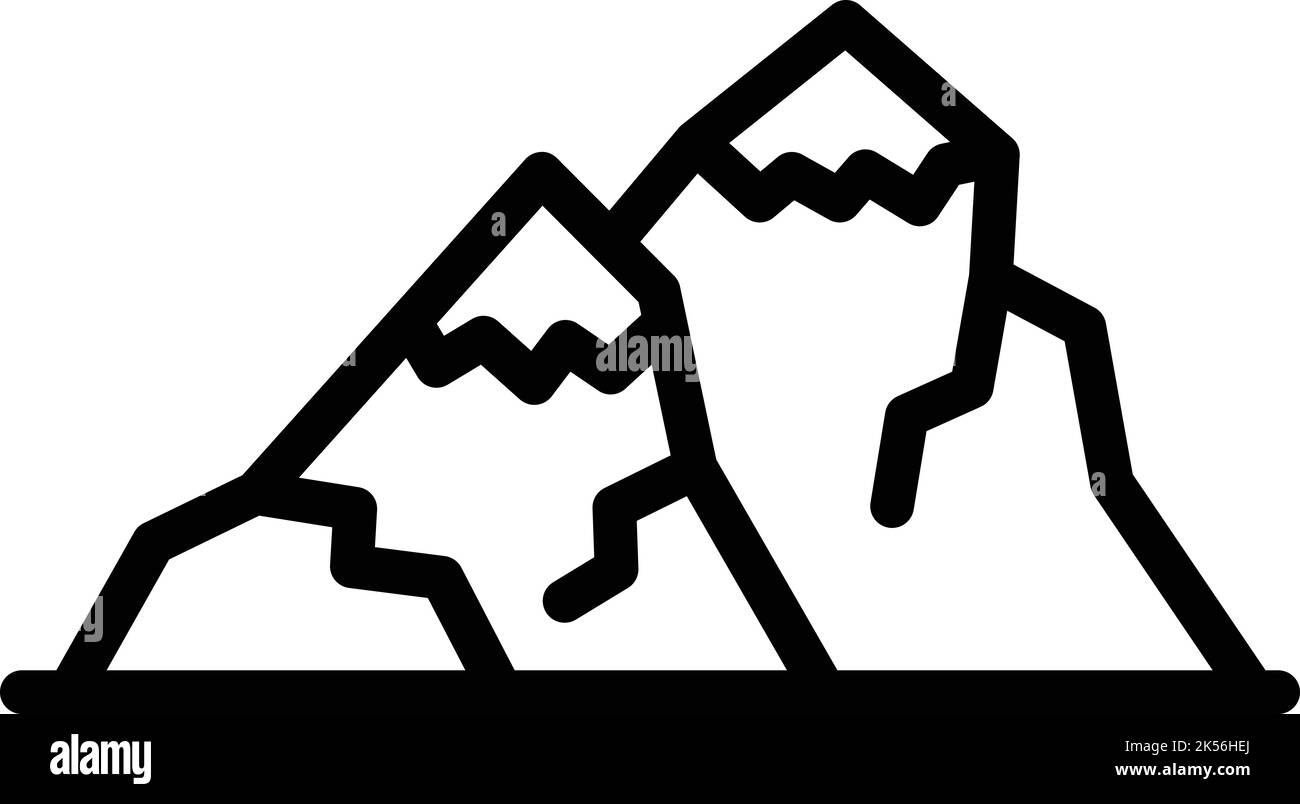 Alaska mountain icon outline vector. Glacier winter. Snow emblem Stock ...