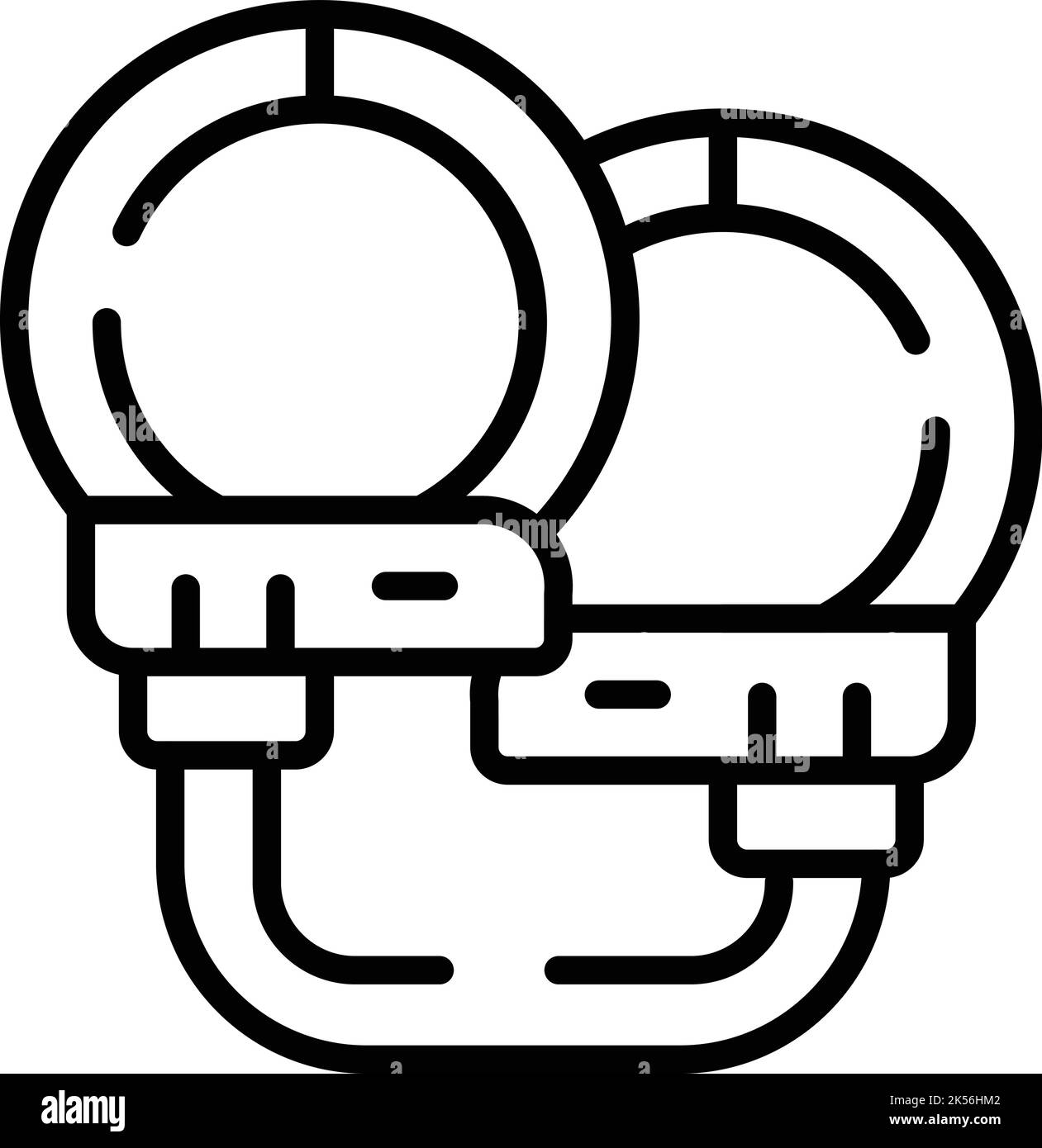 Handcuff metal icon outline vector. Crime jail. Arrest chain Stock ...