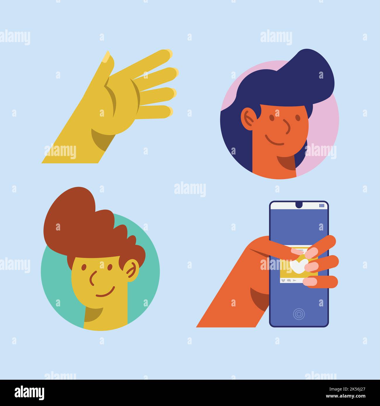 four social media marketing set icons Stock Vector Image & Art - Alamy