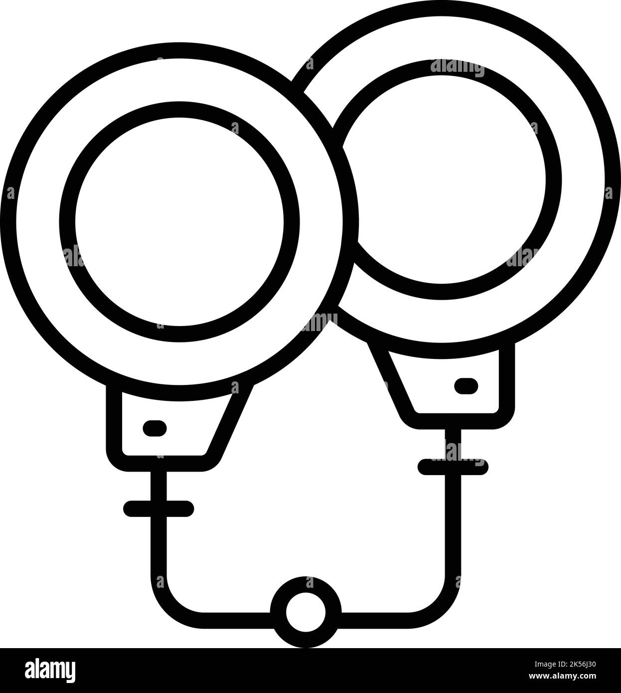 Free handcuff icon outline vector. Hand jail. Police cuff Stock Vector ...