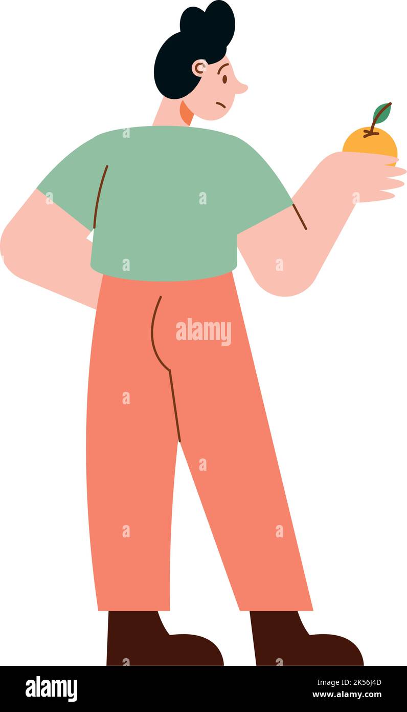 man with orange fruit character Stock Vector Image & Art - Alamy