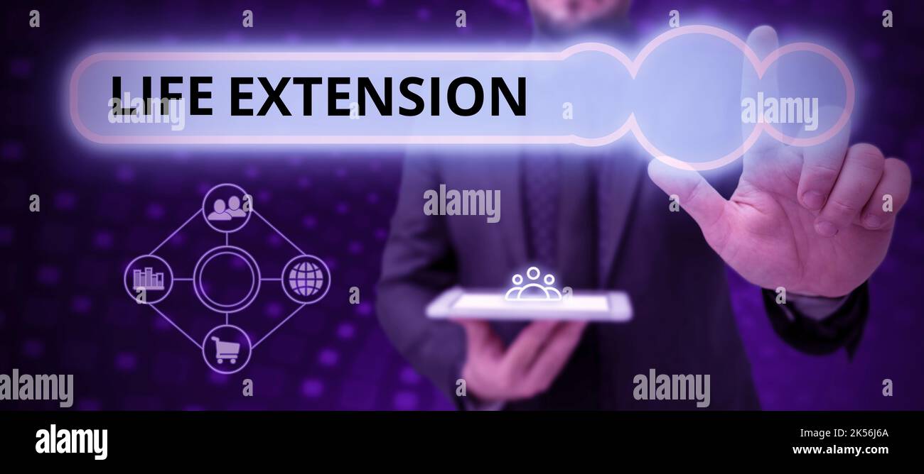 Inspiration showing sign Life Extension, Concept meaning Inspiration to ...