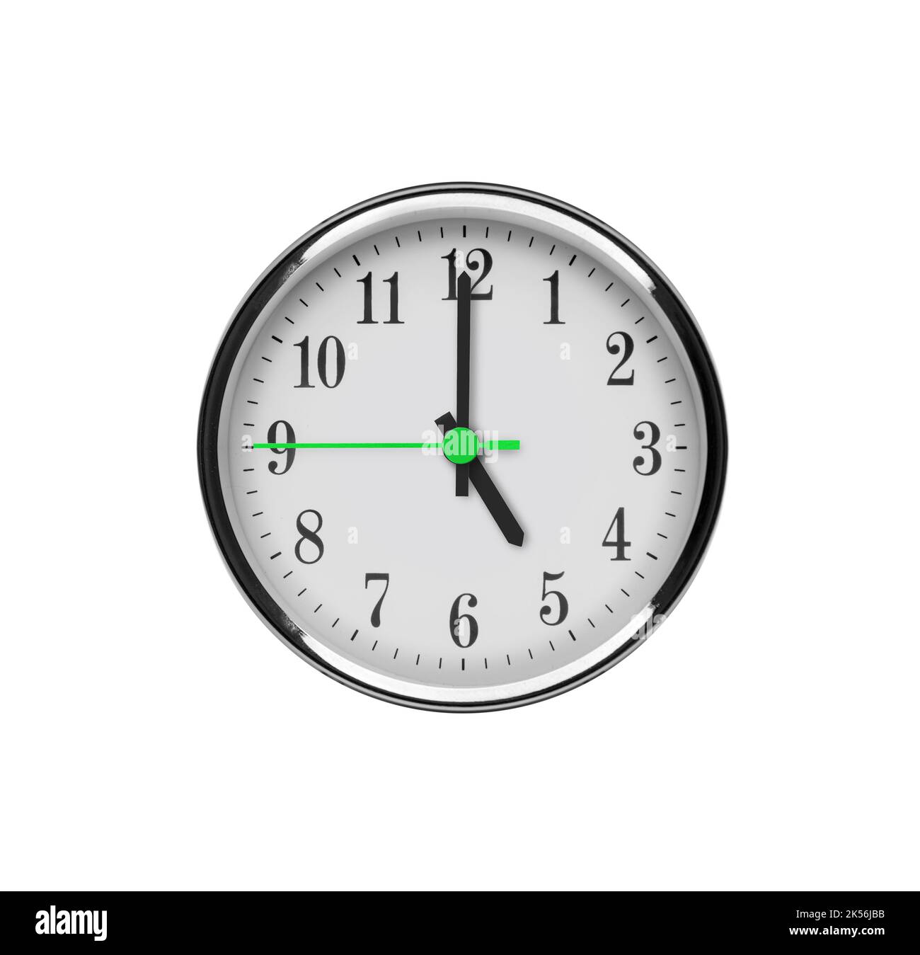 White wall clock isolated on white background Stock Photo - Alamy