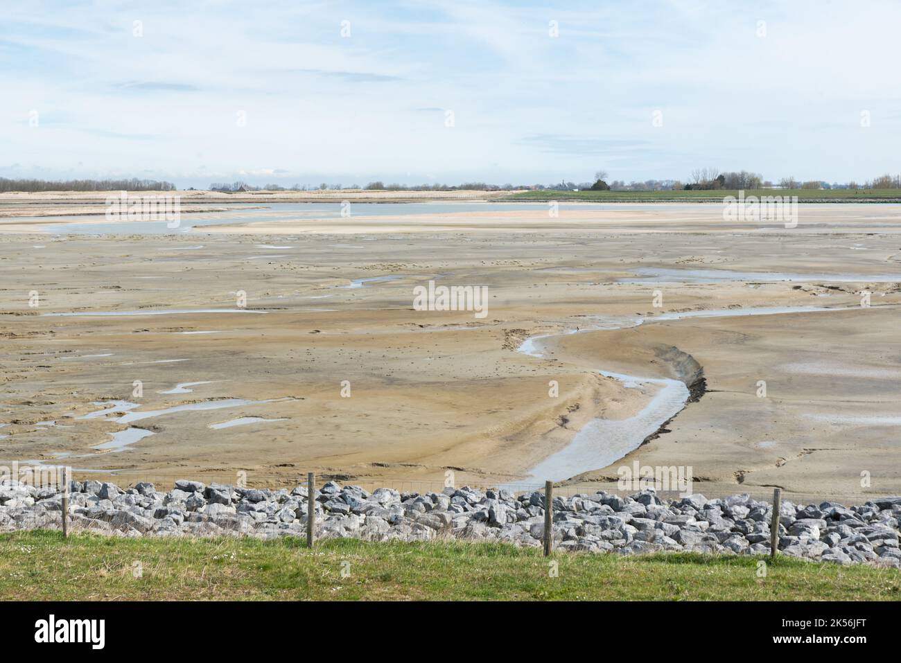 Extra large panoramic view over the Zwin nature reserve with a tidal ...