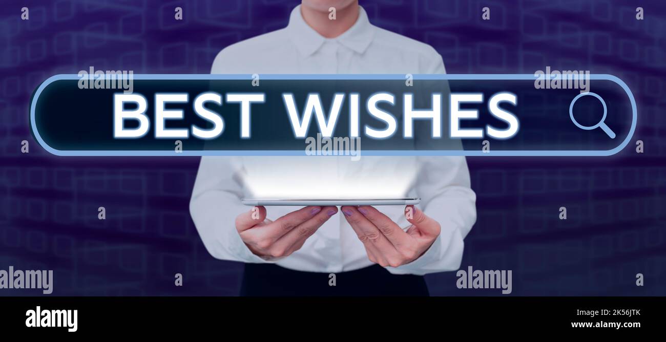Inspiration showing sign Best Wishes, Business approach an expression ...