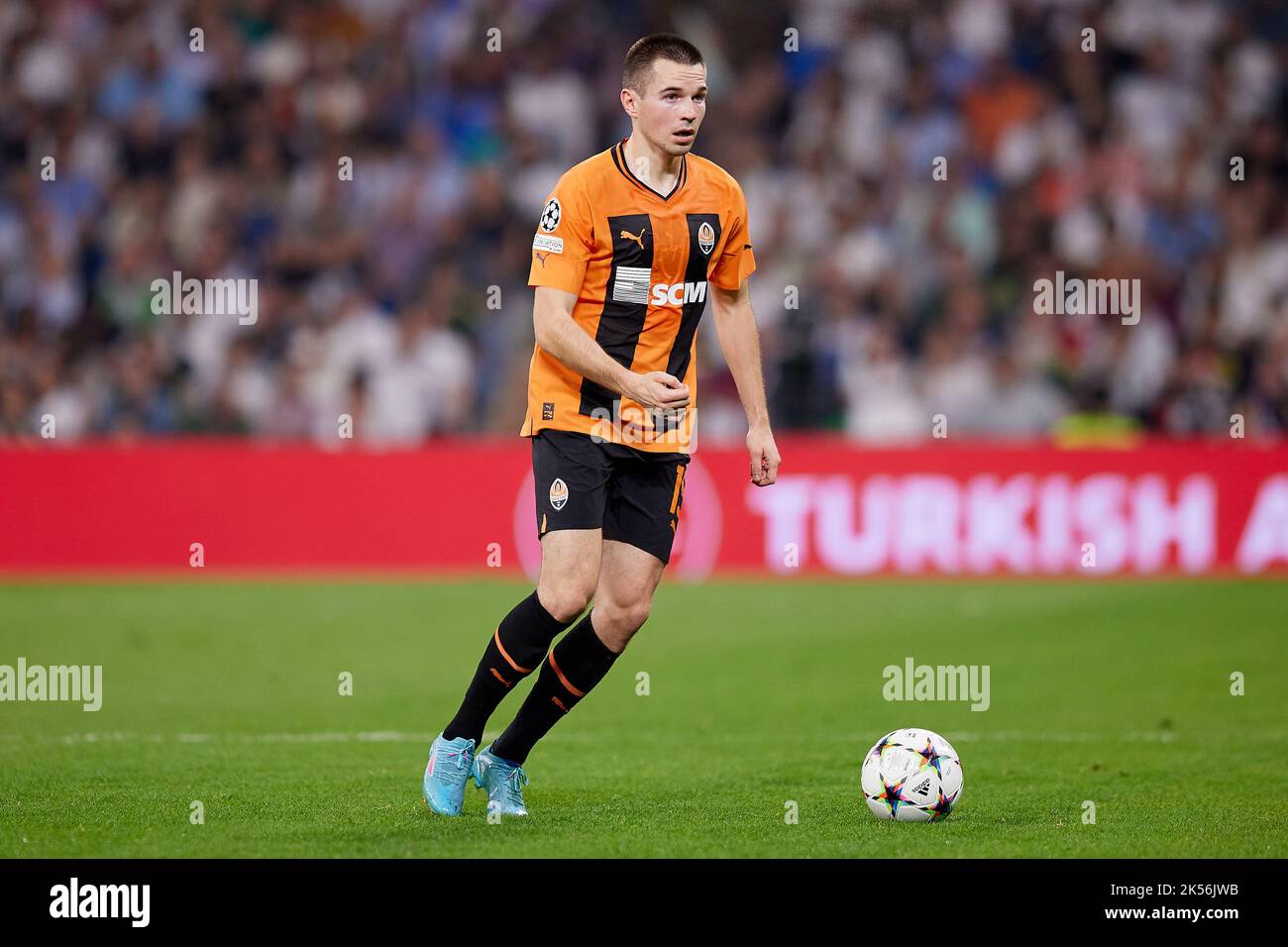 Madrid, Spain. 05/10/2022, Bogdan Mykhaylichenko of Shakhtar Donetsk ...