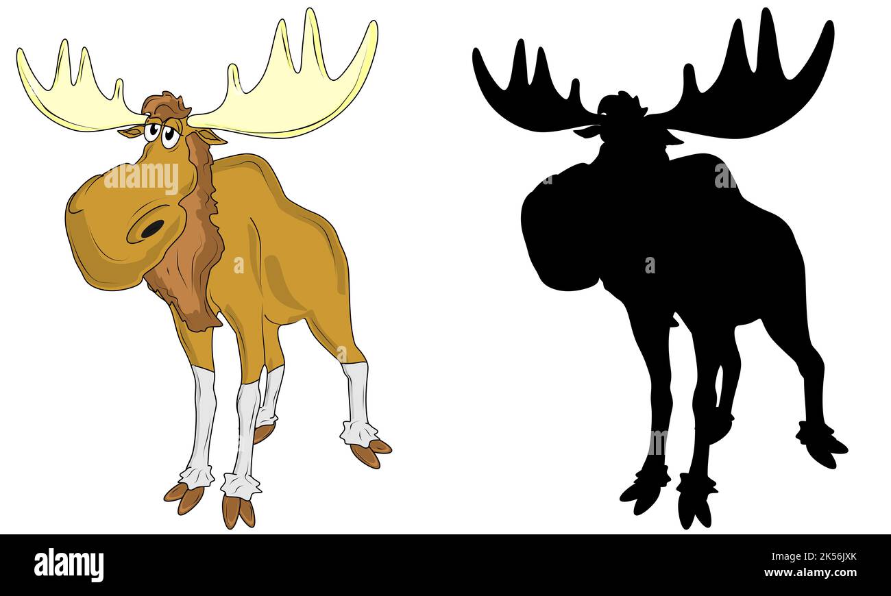 elk with his shadow Stock Photo - Alamy