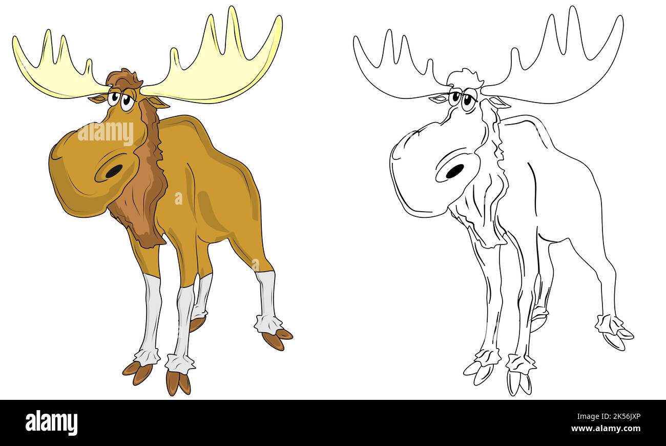 Brown elk cartoon hi-res stock photography and images - Alamy