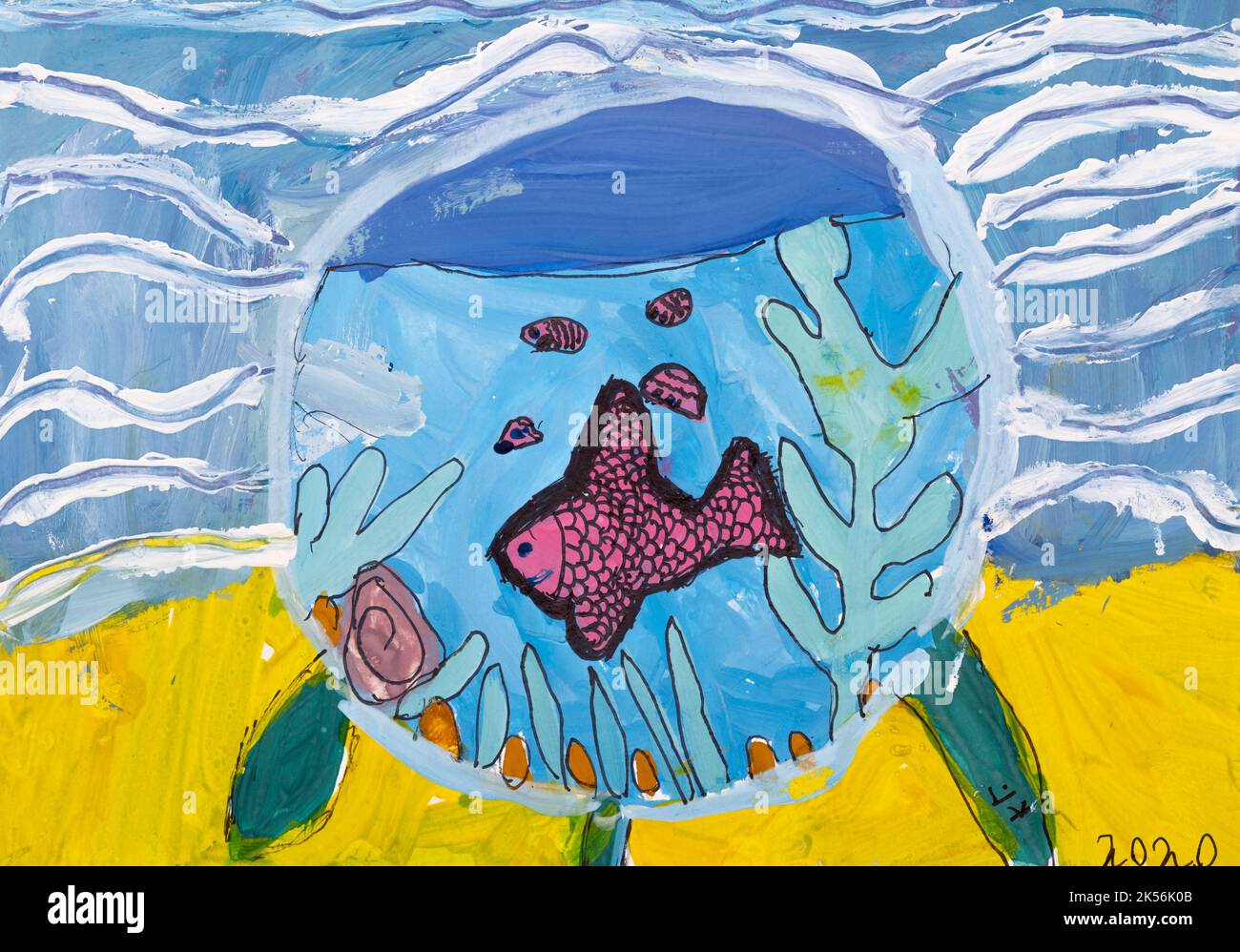 aquarium world art creature kids creativity Stock Photo - Alamy