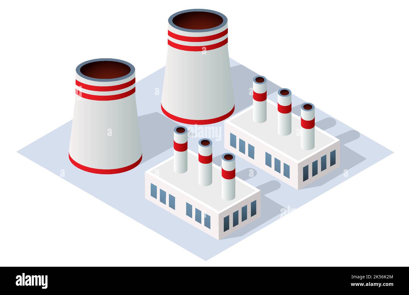 Landscape of industrial objects plant, factories, 3d illustration Stock ...